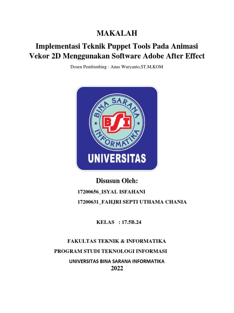 Implementasi Puppet Tools dalam Animasi 2D | PDF