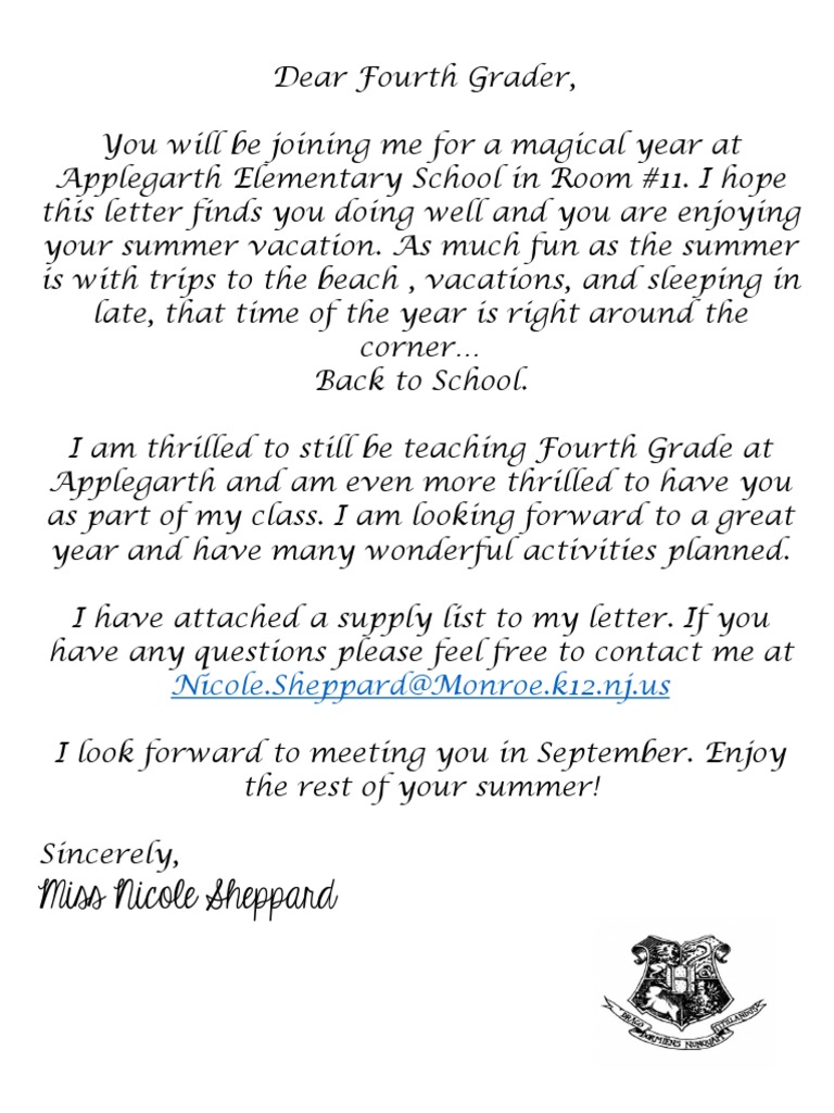 Welcome Letter Supply List-Sheppard 2023 | PDF