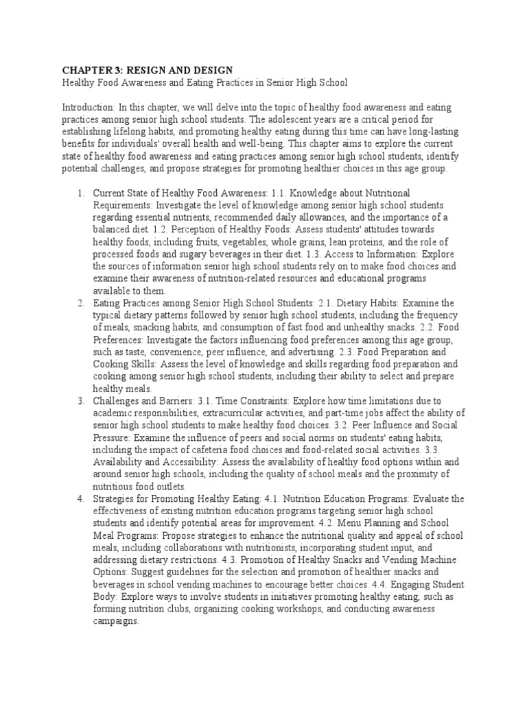 Chapter 3 - Resign and Design | PDF | Healthy Diet | Foods