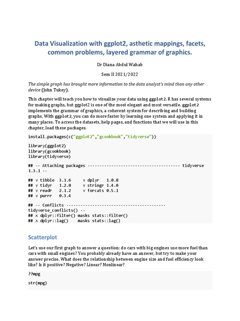 Data Visualization With Ggplot2, Asthetic Mappings, Facets, Common ... Data Visualization With Ggplot2, Asthetic Mappings, Facets, Common ...