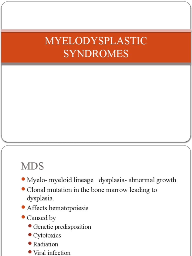 Myelodysplastic Syndrome | PDF | Clinical Medicine | Medical Specialties