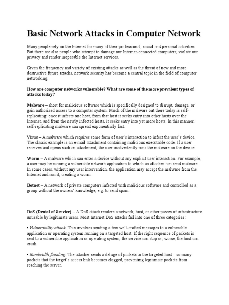 Overview of Computer Network Attacks | PDF | Public Key Cryptography ...