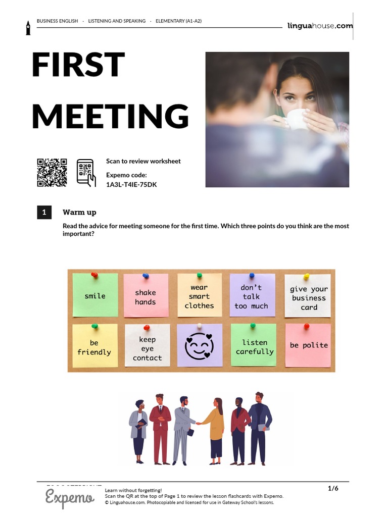 Elementary Business English Meeting | PDF | Cognition | Learning