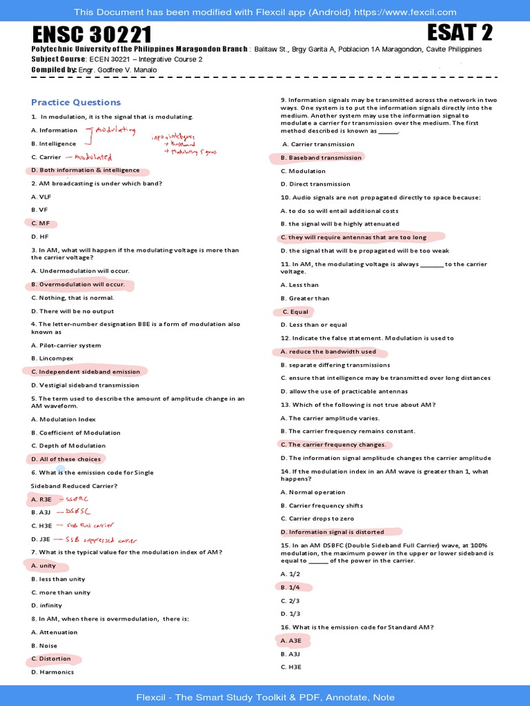 Esat 2 PQ | Download Free PDF | Frequency Modulation | Detector (Radio)