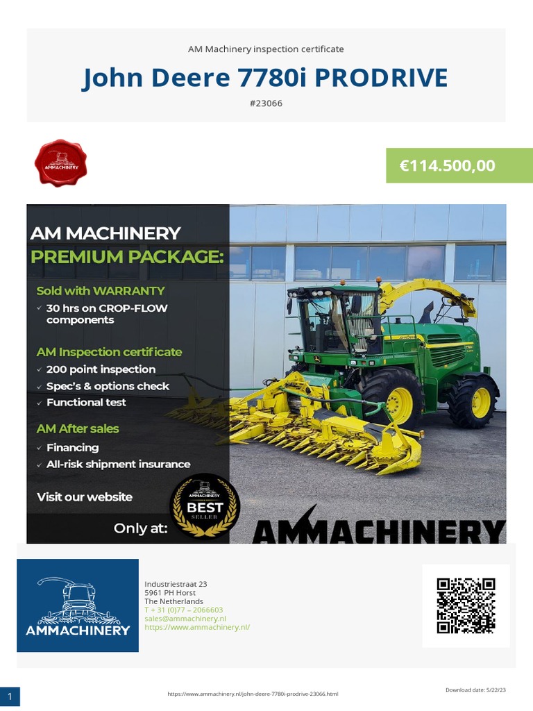 John Deere 7780i Prodrive | PDF