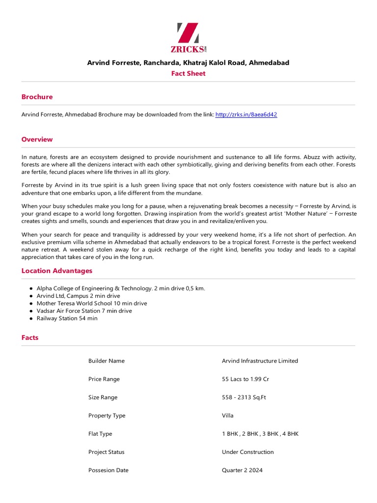 Arvind Forreste FactSheet | PDF