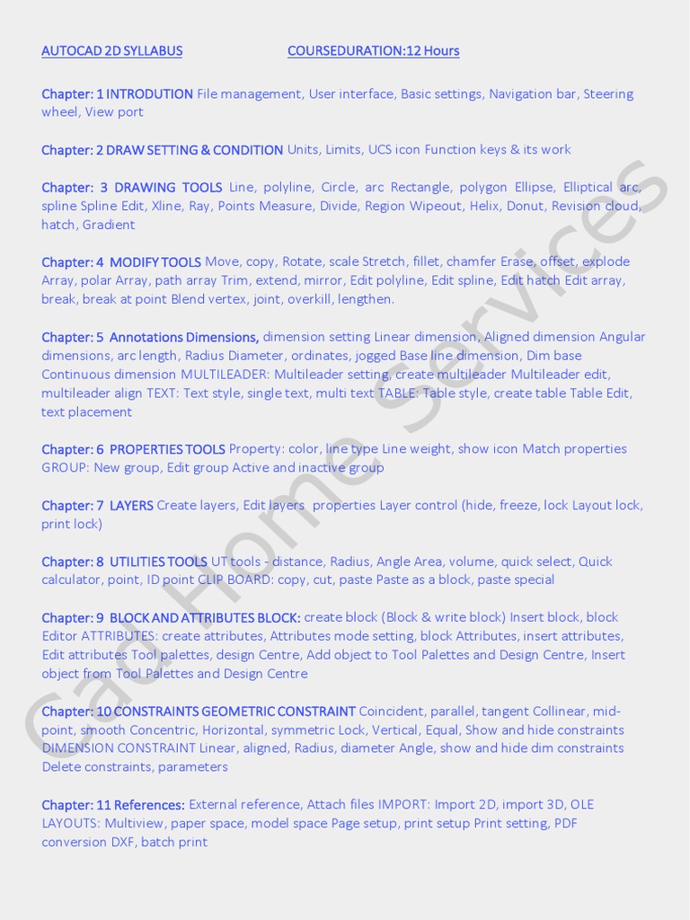 Autocad Syllabus | PDF