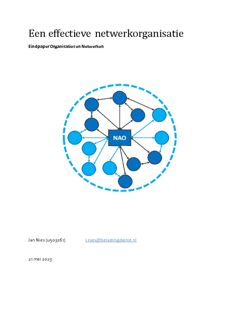 Organisaties en Netwerken - Jan Nies - Eindpaper v2 | PDF