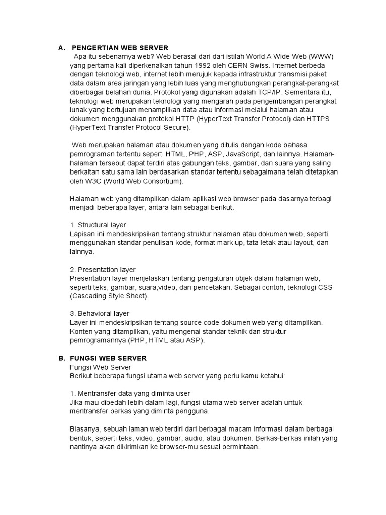 Pengertian Web Server | PDF | Komputer | Teknologi & Rekayasa