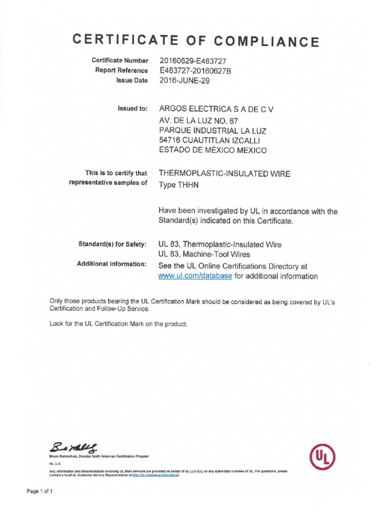 Certificados Ul | PDF