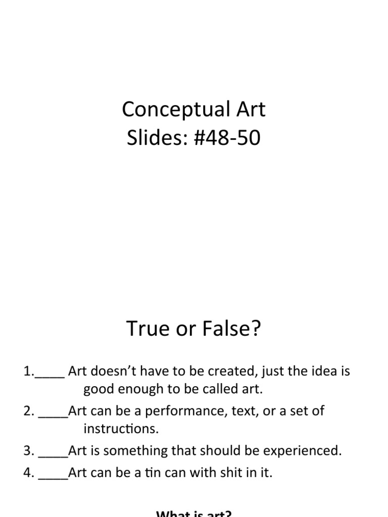 Conceptual Art: Ideas Over Objects | PDF | Philosophy | Art