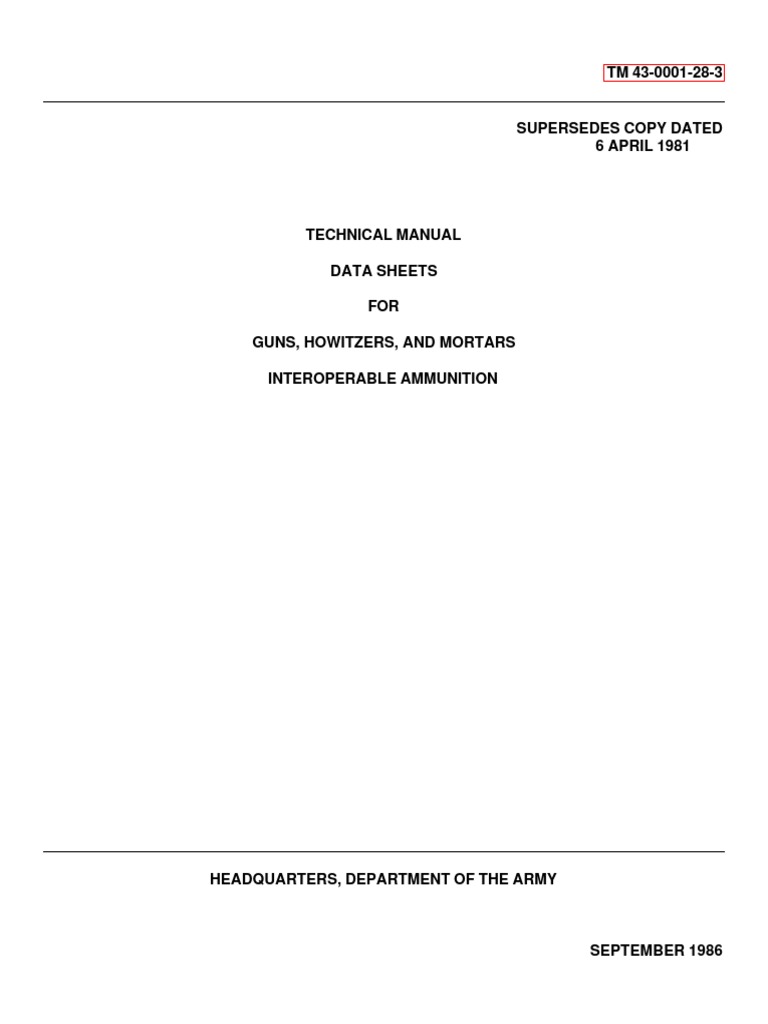 TM 43-0001-28-3, Guns, Howitzers and Mortars, Interoperable Ammunition ...