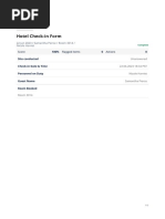 Hotel Check in Form Template Word | PDF