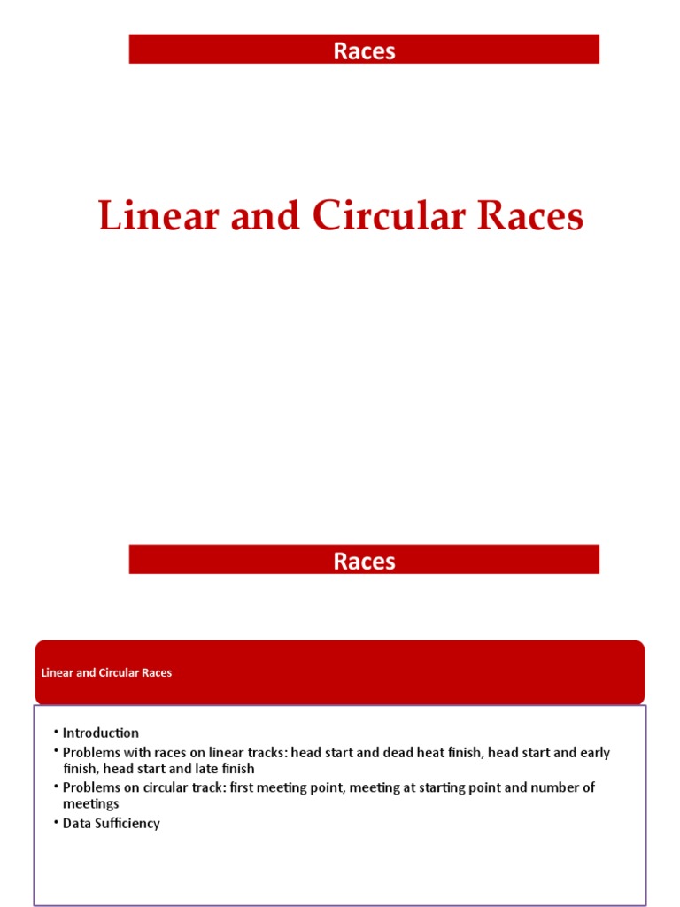 Linear and Circular Races and Boats Streams - TDY352 | PDF | Sports | Metrology
