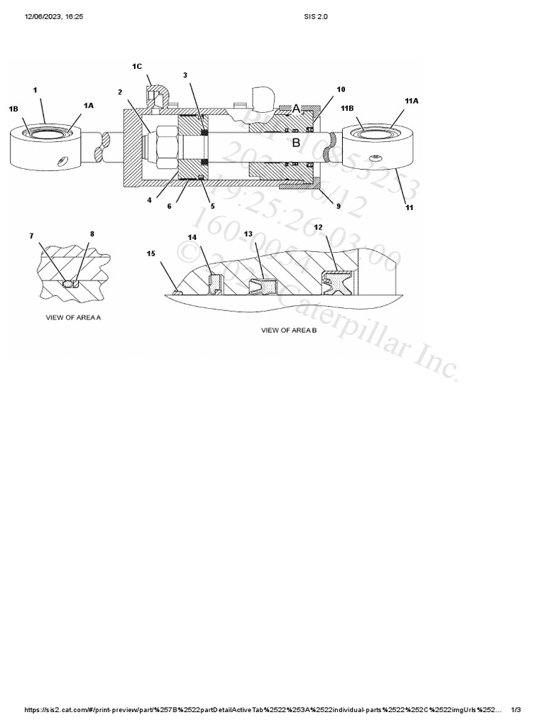 160-0054 Cylinder Gp-tilt -Power Angle Tilt-bulldozer (Inclinação ...