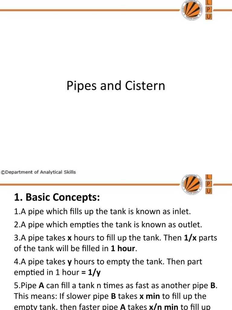 Lecture33 - 21087 - Pipes and Cistern | PDF | Water | Hydraulic Engineering