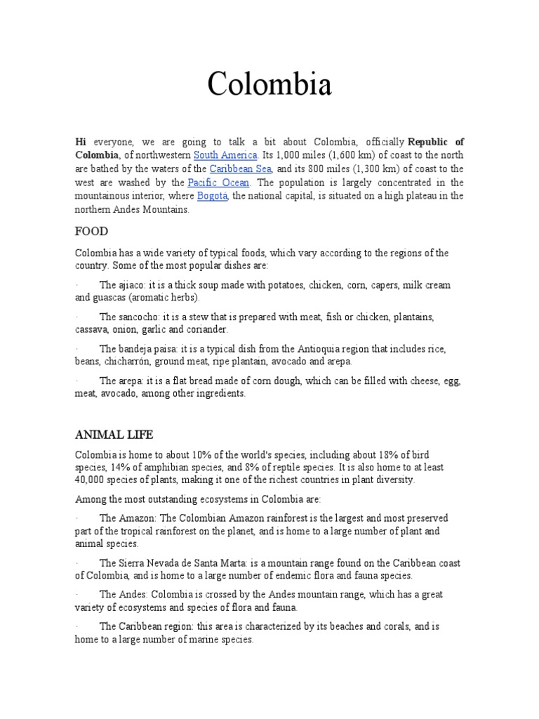 Colombia | PDF | Colombia | Foods