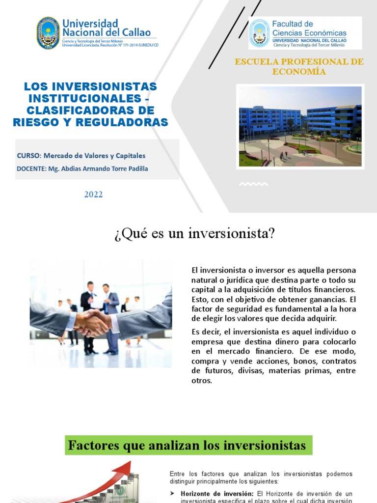 4. LOS INVERSIONISTAS INSTITUCIONALES - CLASIFICADORAS DE RIESGO Y ...