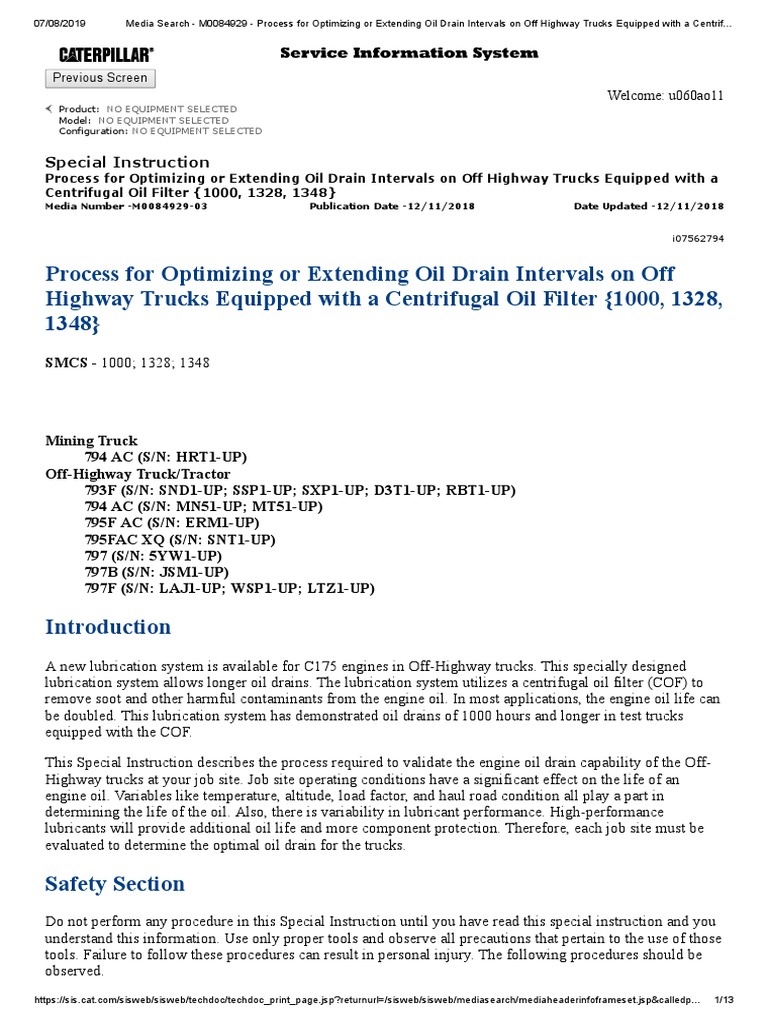 M0084929 - Process for Optimizing or Extending Oil Drain Intervals on ...