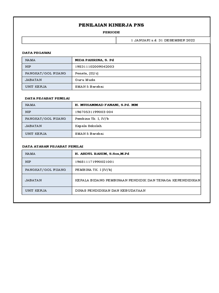 Contoh SKP GURU edit 9 Jan 2022 (NIDA) | PDF