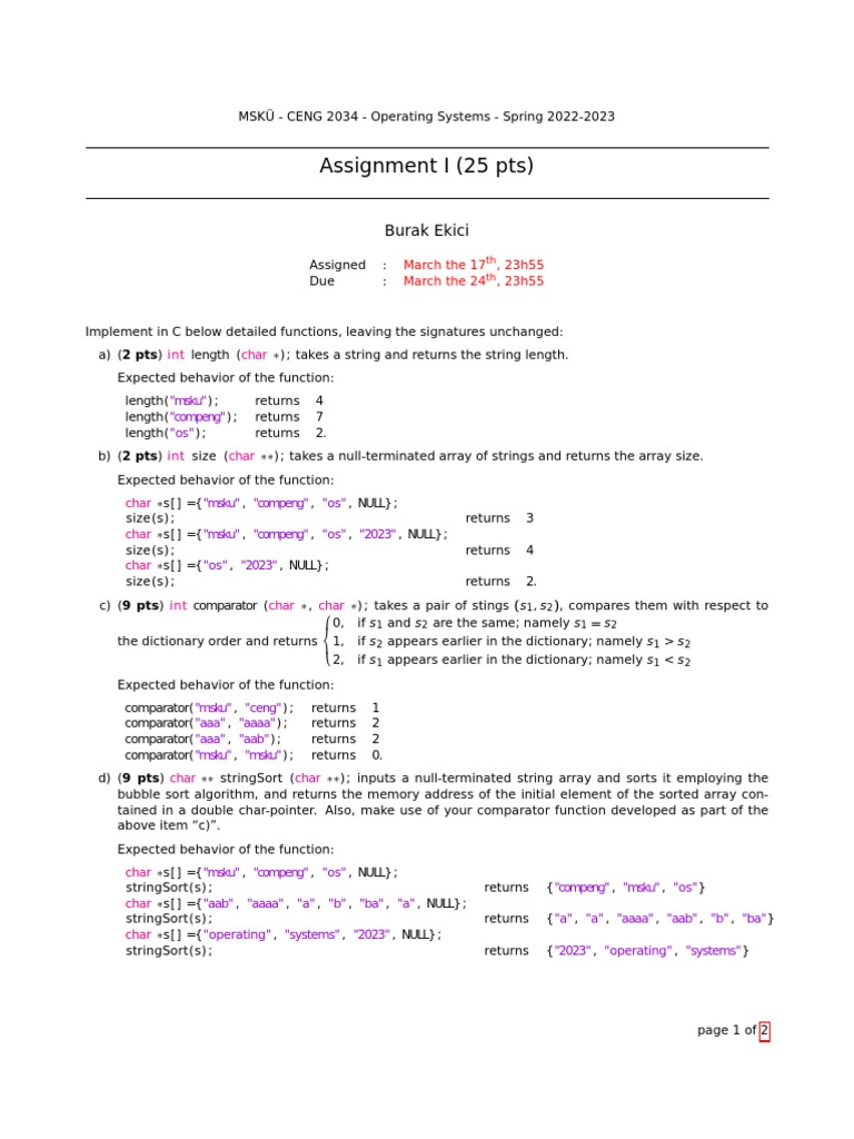 C Programming Assignment Guide | PDF | Teaching Methods & Materials ...