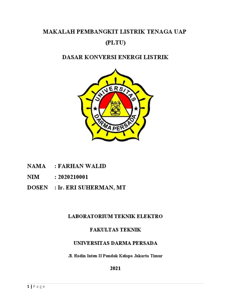 PLTU: Prinsip Kerja dan Komponen | PDF