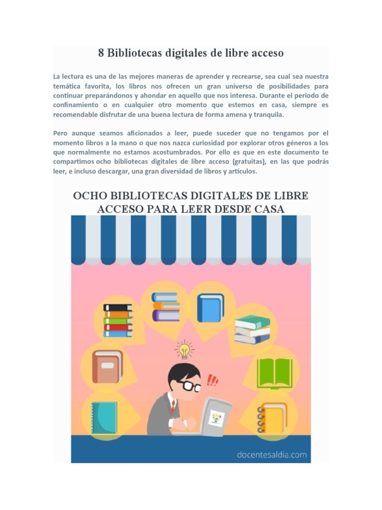 Bibliotecas de Libre Acceso | PDF | Libreria digital | Acceso abierto