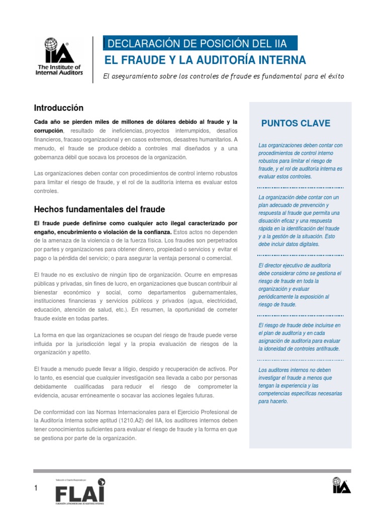 Fraud and Internal Audit Spanish | PDF | Auditoría | Corrupción política