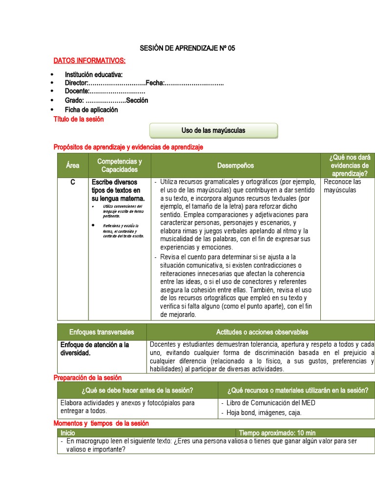 Uso de Las Mayusculas 4° | PDF | Aprendizaje | Ritmo