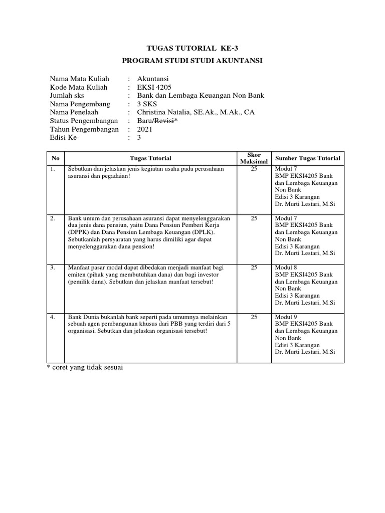 Tugas 3 Eksi4205 | PDF | Pengelolaan Keuangan & Uang