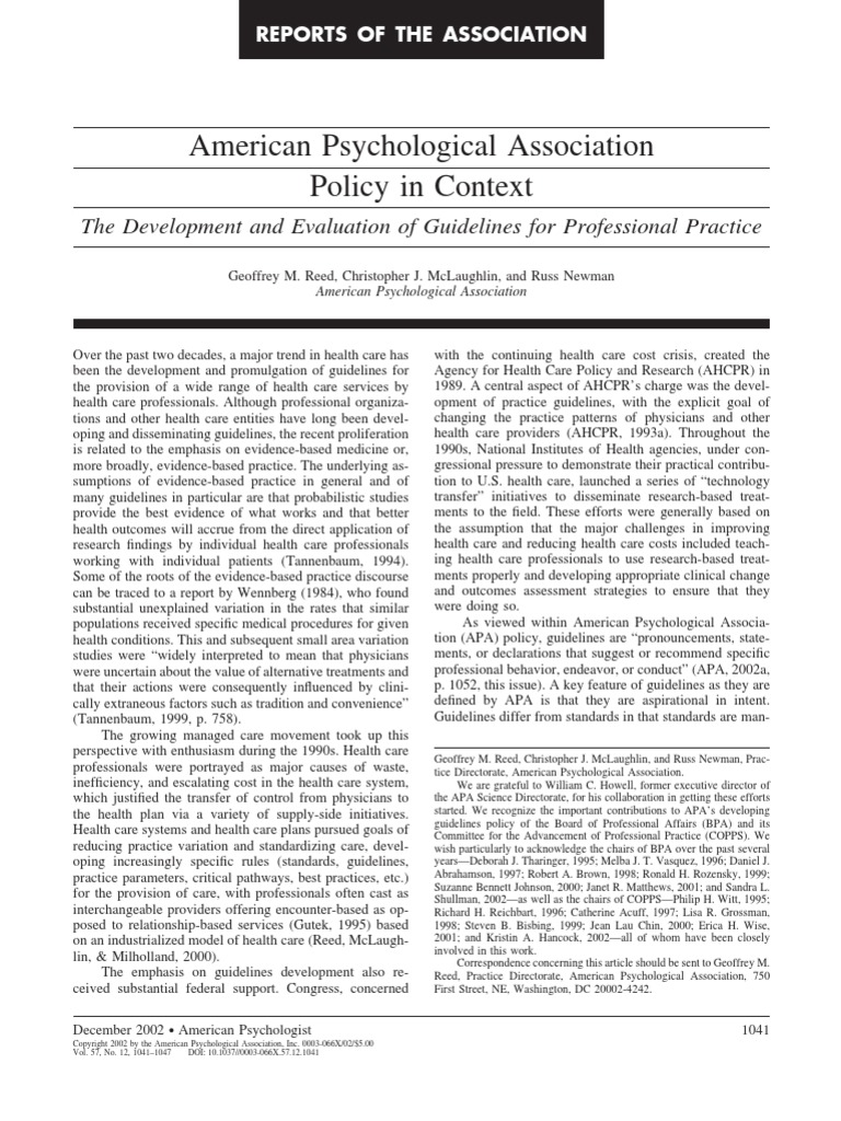Professional Practice | PDF | American Psychological Association ...