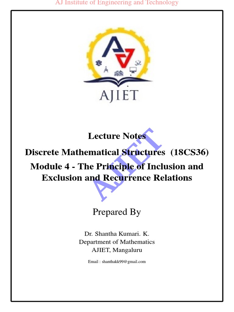DMS Module 4: Inclusion-Exclusion Principles | PDF | Mathematics ...