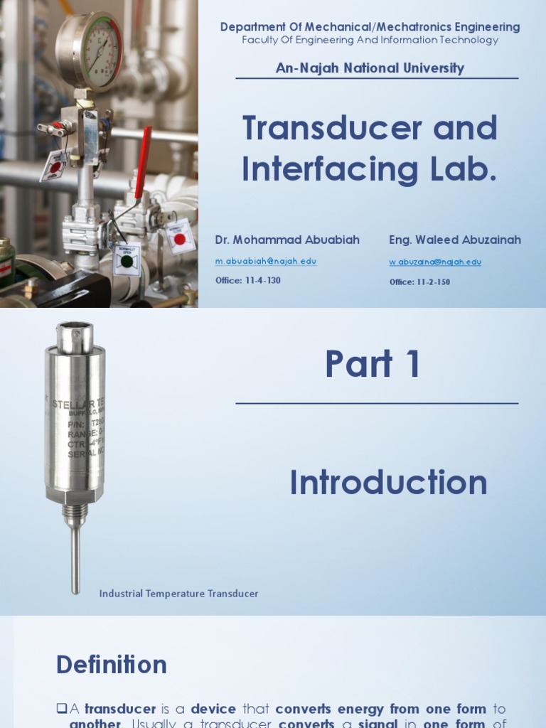 Transducer Interfacing Lab Overview | PDF | Electronics | Electrical ...