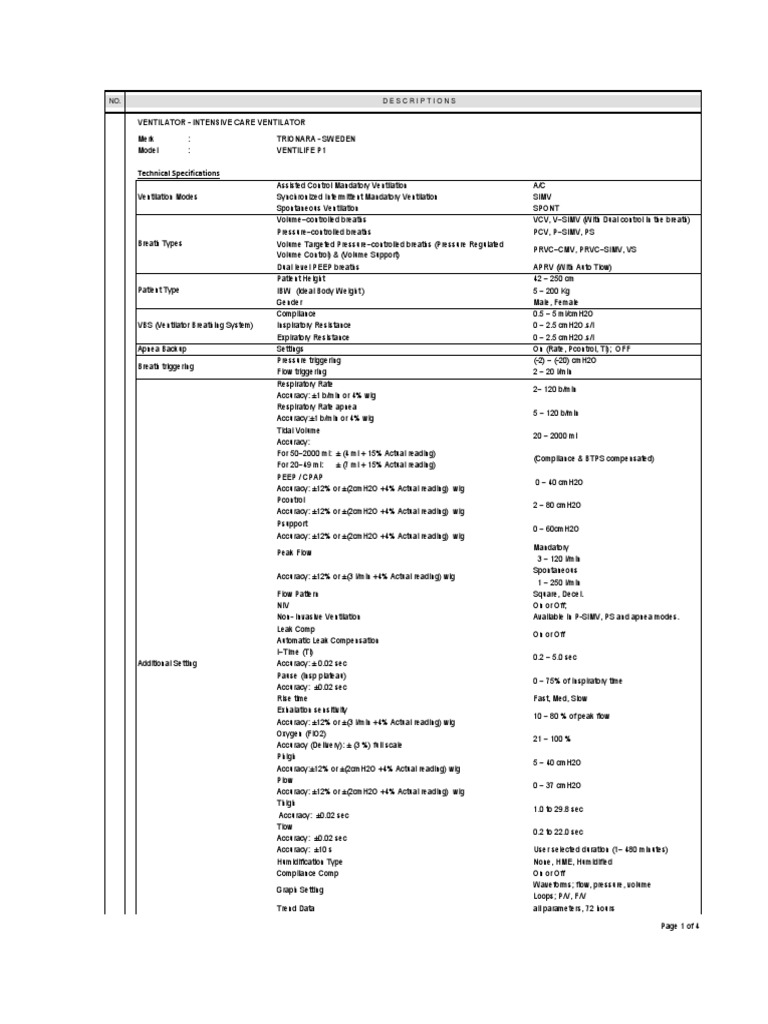 Spek Ventilife | PDF | Breathing | Exhalation