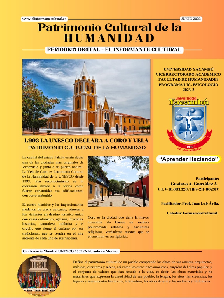 Unidad 2 Periodico Digital Patrimonio Cultural de La Humanidad | Descargar gratis PDF ...