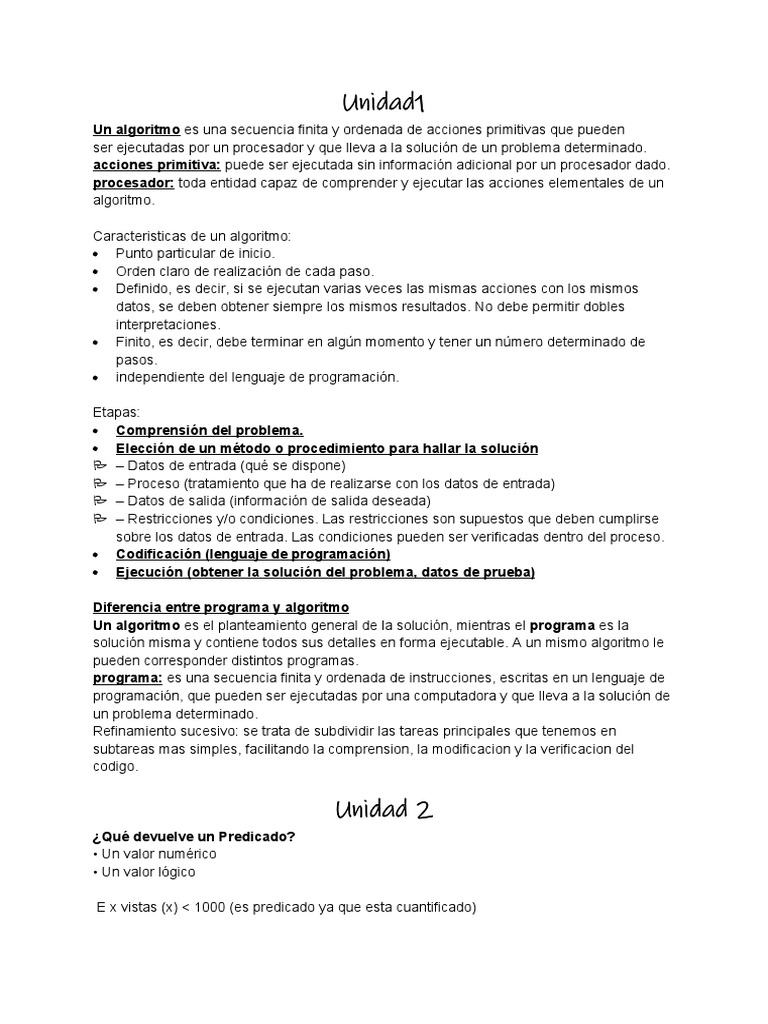 Resumen de Resolucion de Problemas y Algoritmos | PDF | Algoritmos | Programación de computadoras