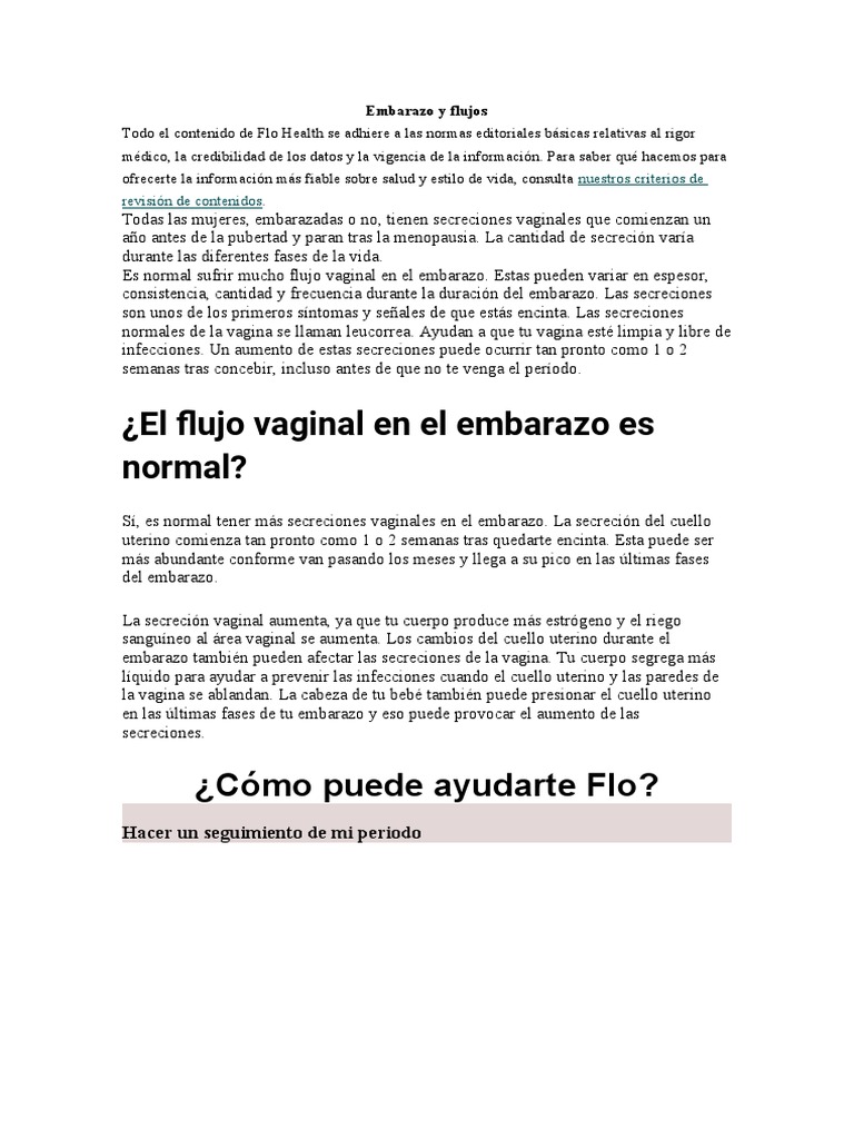 Flujos vaginales normales en el embarazo | PDF | El embarazo | Vagina
