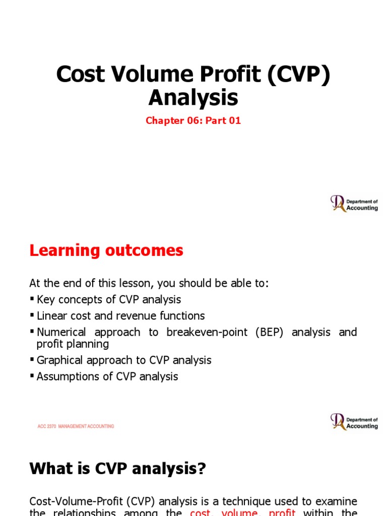 Chapter 6 CVP Analysis - Part I - LMS | PDF | Business Economics | Business