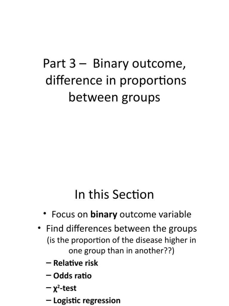 Part 3 Binary Outcome Variables Pdf Logistic Regression Dependent And Independent Variables