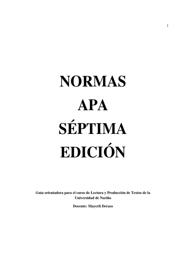 Normas APA - Séptima-Edición | PDF | Autor | Literatura