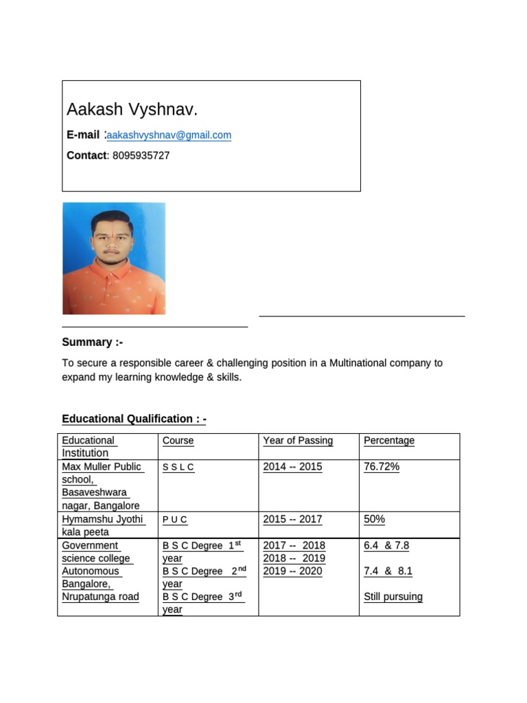Aakash Resume | PDF