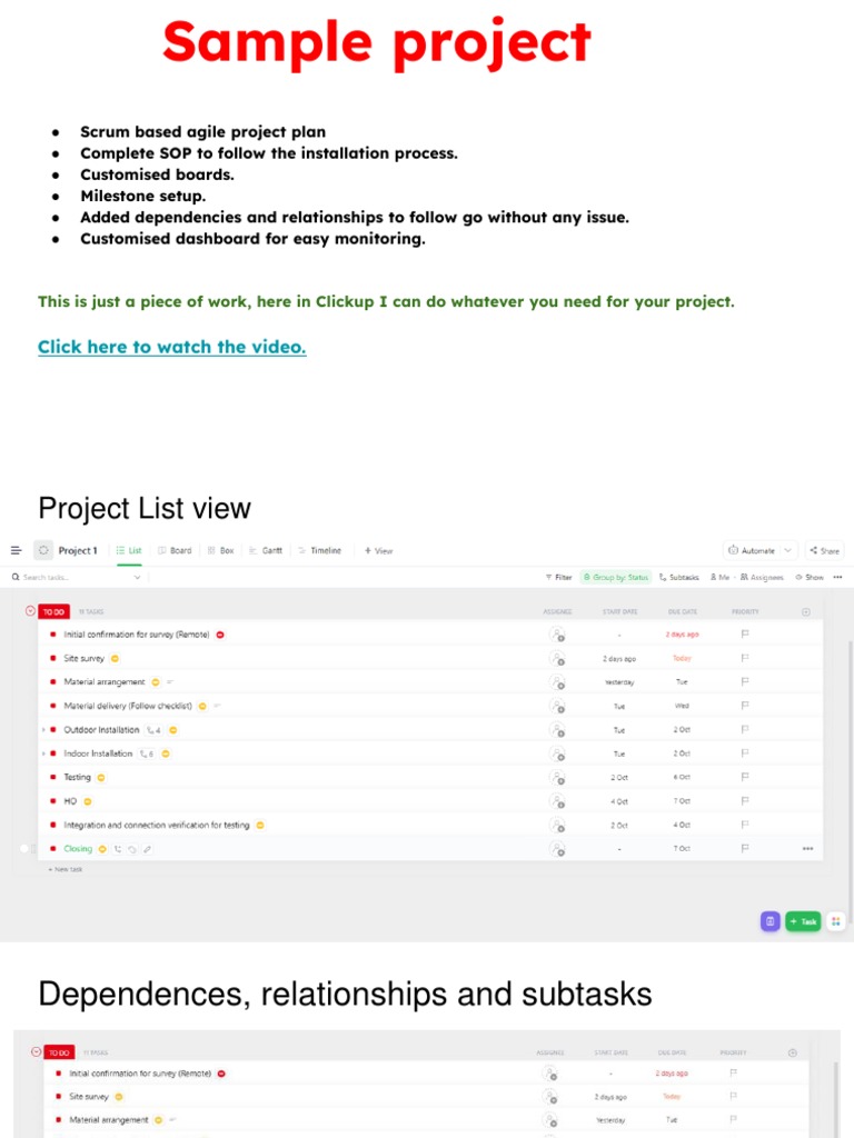 ClickUp Agile Project Overview | PDF