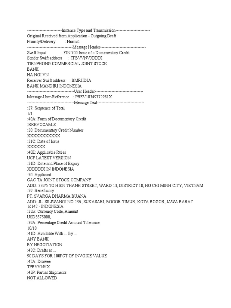 LC Nháp | PDF | Bill Of Lading | Cargo