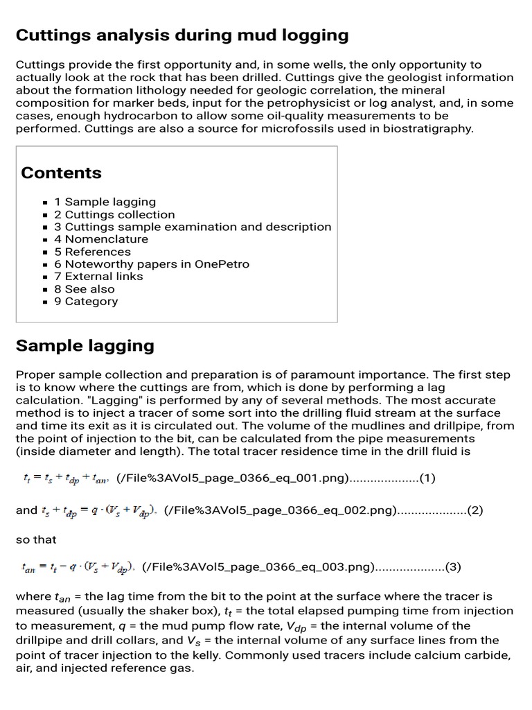 Cuttings_analysis_during_mud_logging | PDF | Chemistry | Physical Sciences