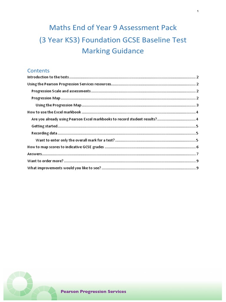 Year 9 Maths Assessment Pack Guide | PDF | Worksheet | Curriculum
