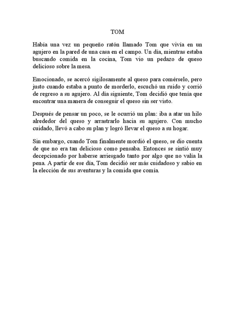 cuento TOM corto | PDF