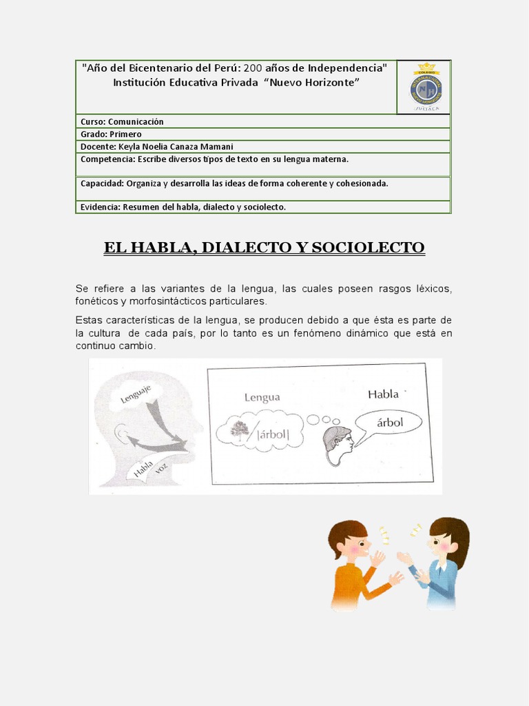 El Habla, Dialecto y Socialecto PDF | PDF | Dialecto | Comunicación