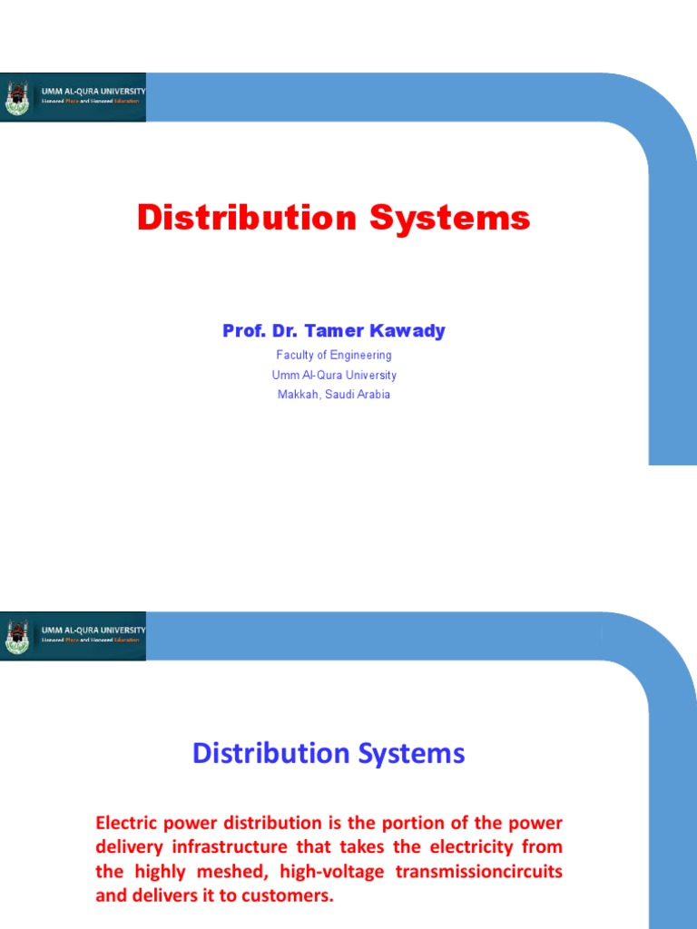 Distribution Lecture1 Pdf Electric Power Distribution Electrical