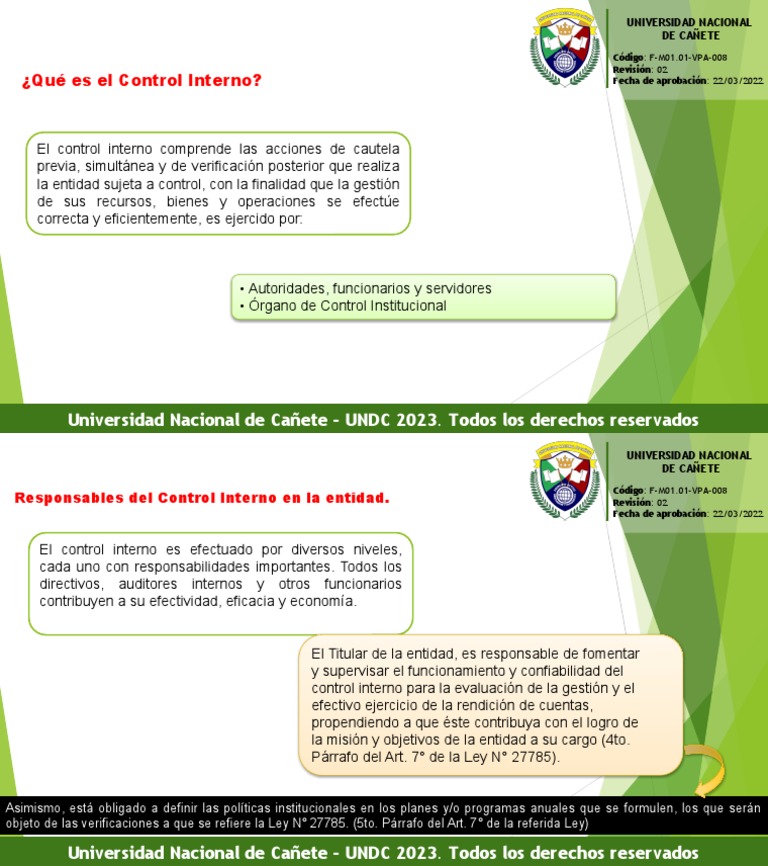Control Interno en la UNDC 2023 | PDF | Gobierno