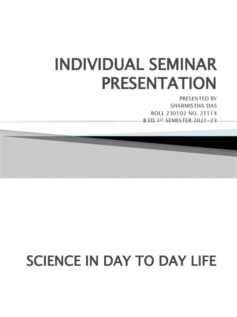 Individual Seminar Presentation | PDF